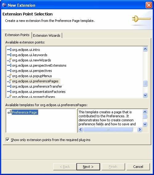 Eclipse Preference Pages Plugin Tutorial | Wideskills